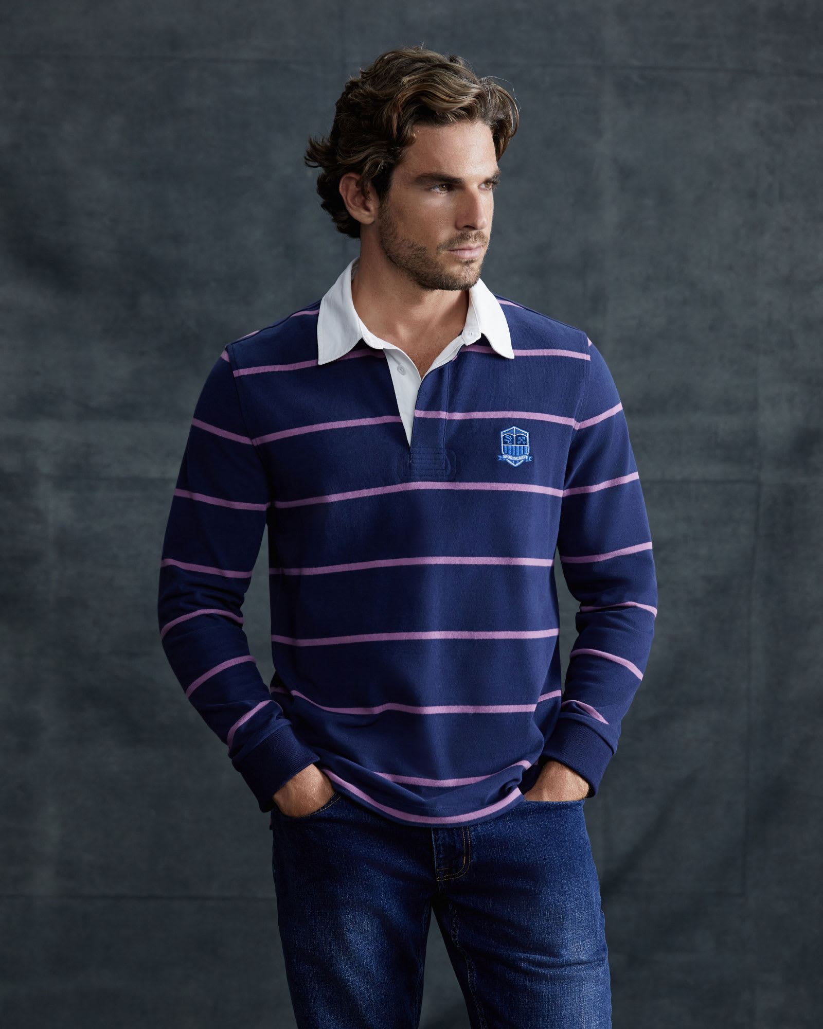 Hutton Rugby in Navy Multi | Sportscraft