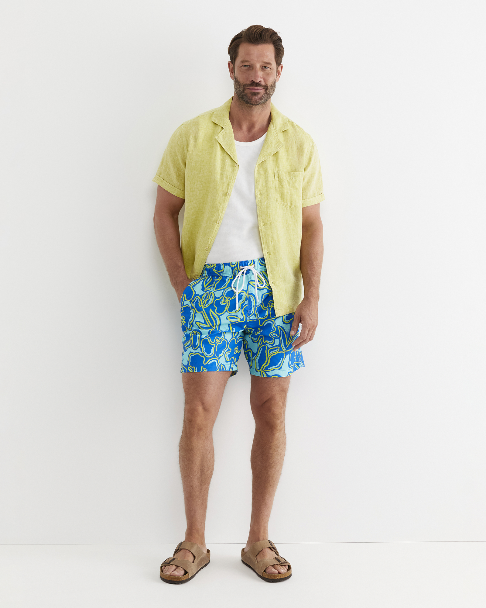 Giles Swim Short in Blue Multi | Sportscraft